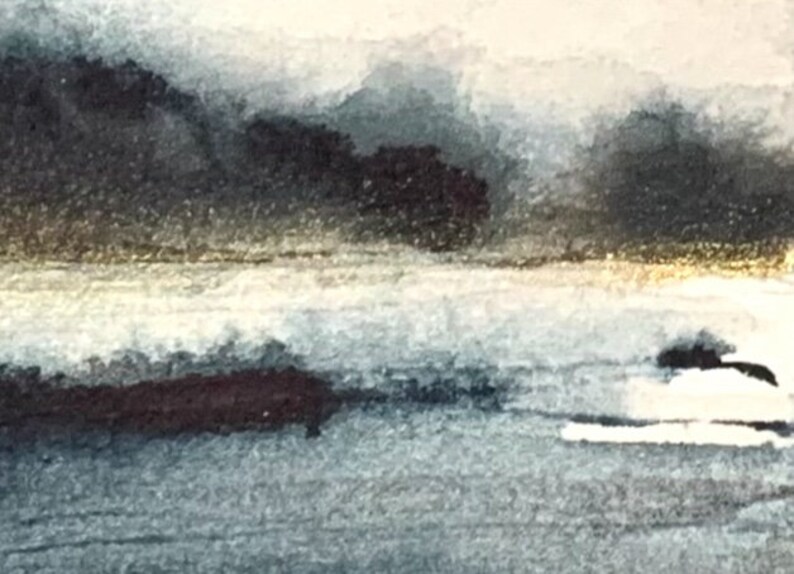 Original Ink Wash & Watercolor Abstract Landscape Art, Artwork, Drawing ...