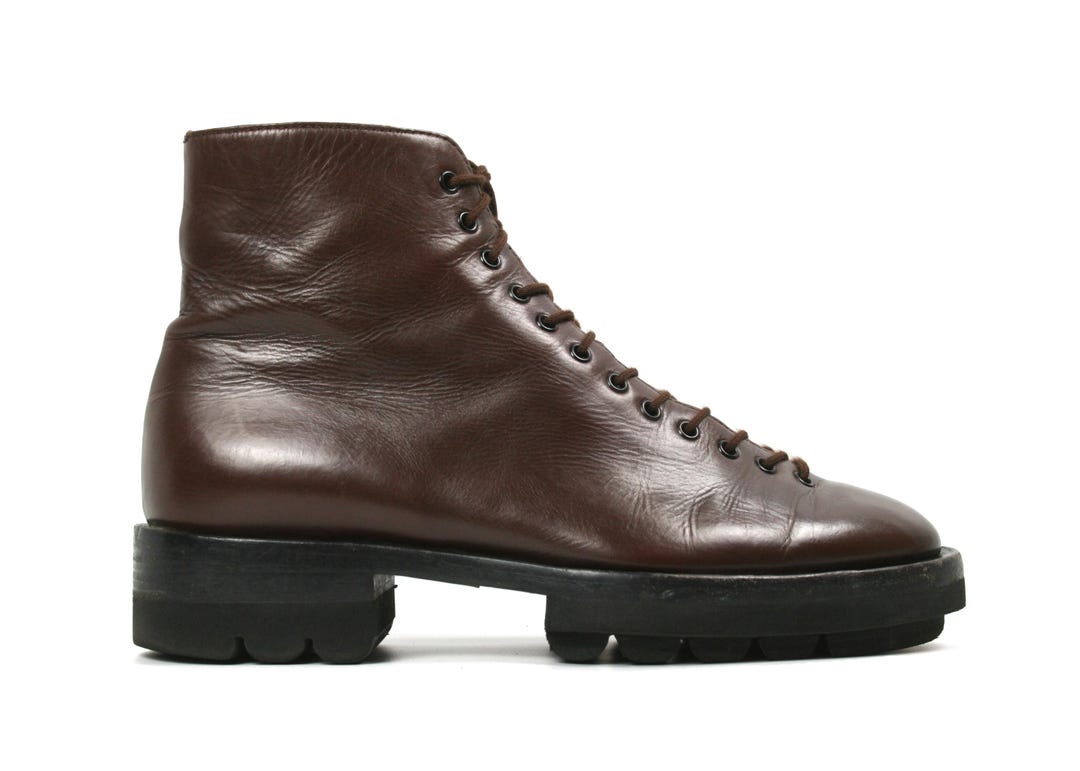 Jil Sander Raf Simons Era Combat Biker Lace up Leather Boots Vintage - Etsy