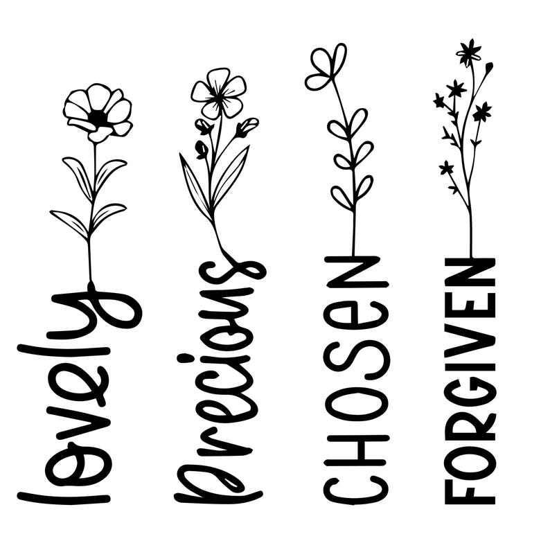 Inspirational Floral Tumbler SVG Bundle: Kind, Blessed, Motivational ...