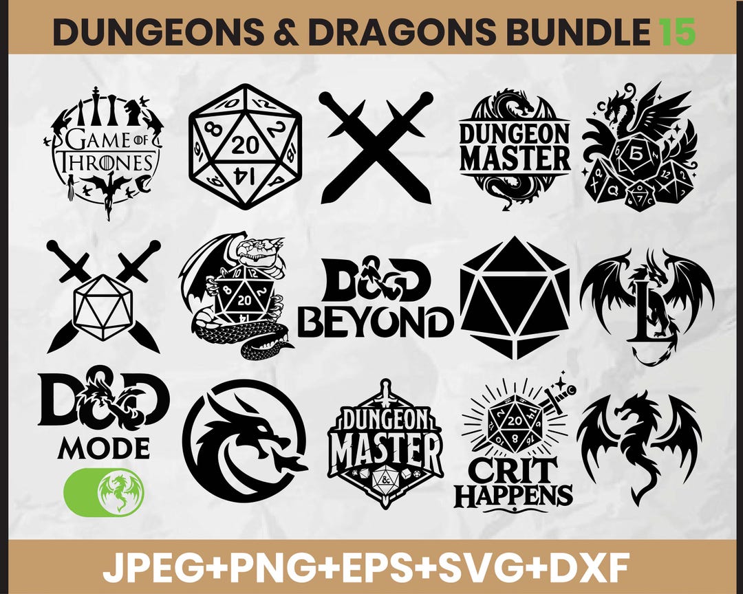 Dungeons and Dragons SVG Icons: D&D Logo Vector Files (digital Download ...
