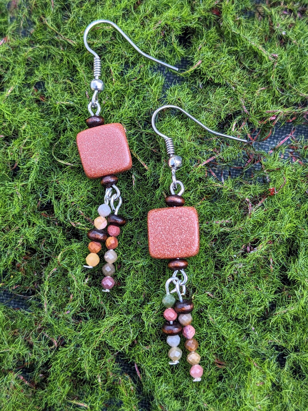 Mixed Agate, Jasper, & Sun Sitara Stone Earrings - Etsy