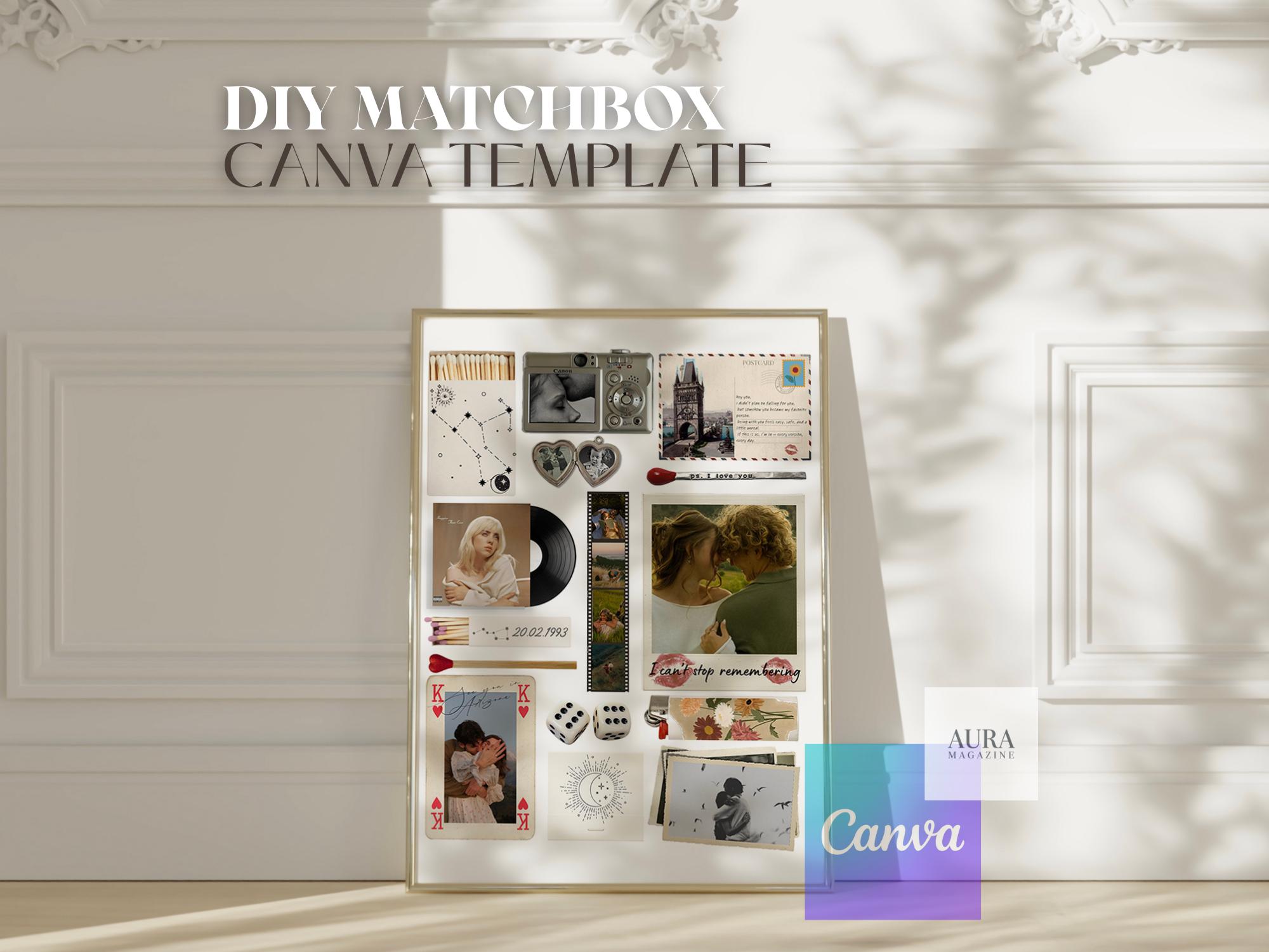 Custom Matchbox Art Template DIY Canva Matchbook Poster First ...
