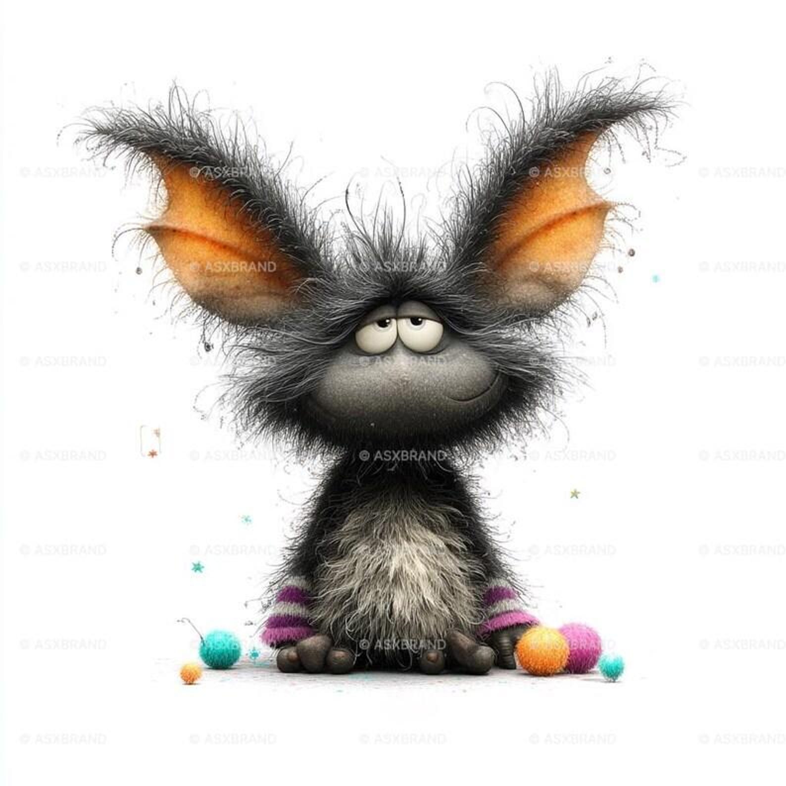 Quirky Halloween Bat Clipart PNG Bundle: Funny Junk Journal Graphics - Etsy