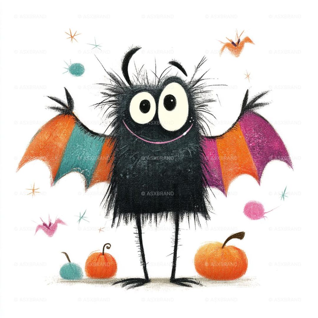 Frazzled Halloween Bat Clipart Bundle: Funny Spooky PNG (digital ...