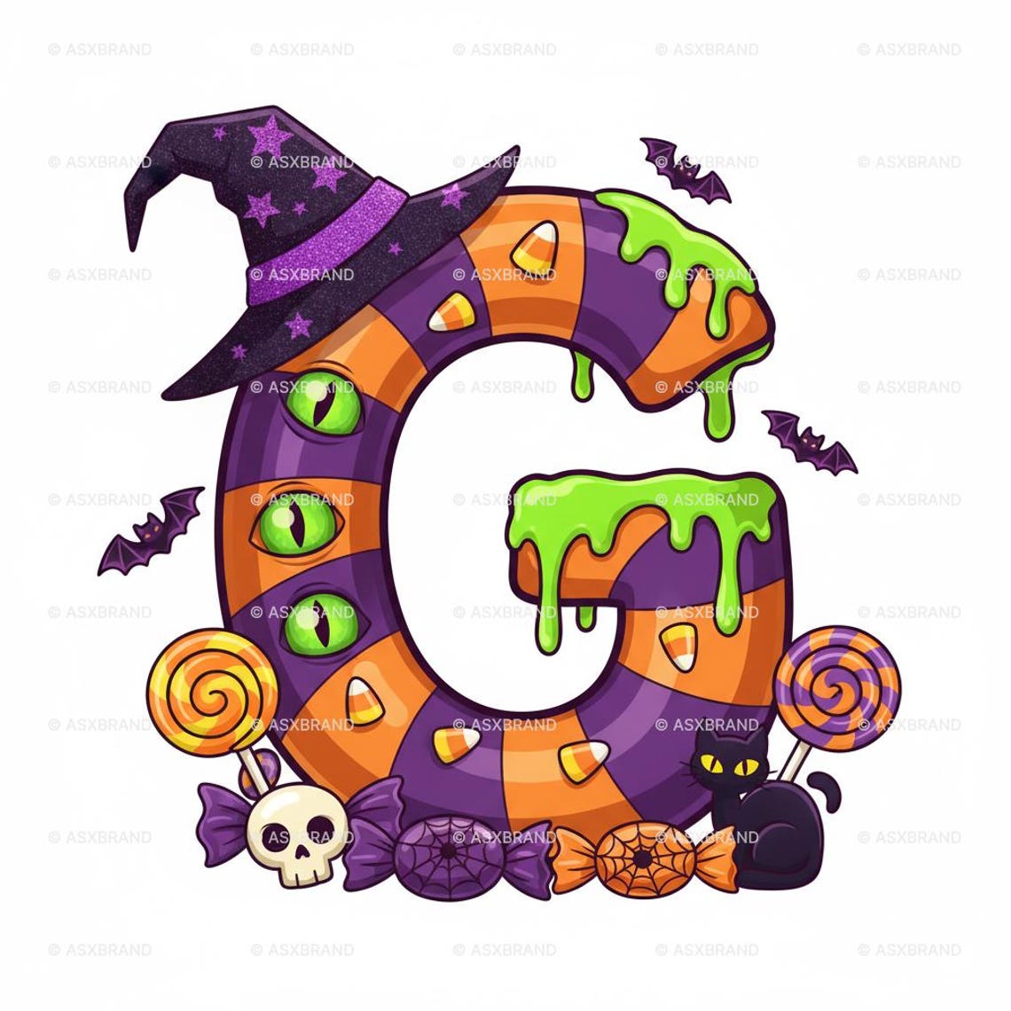 Halloween Alphabet Letters Clipart: Spooky A–Z PNG for Sublimation ...