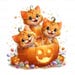 12 Cute Black Cat Pumpkin PNG Bundle, Quirky Halloween Clipart, Spooky ...