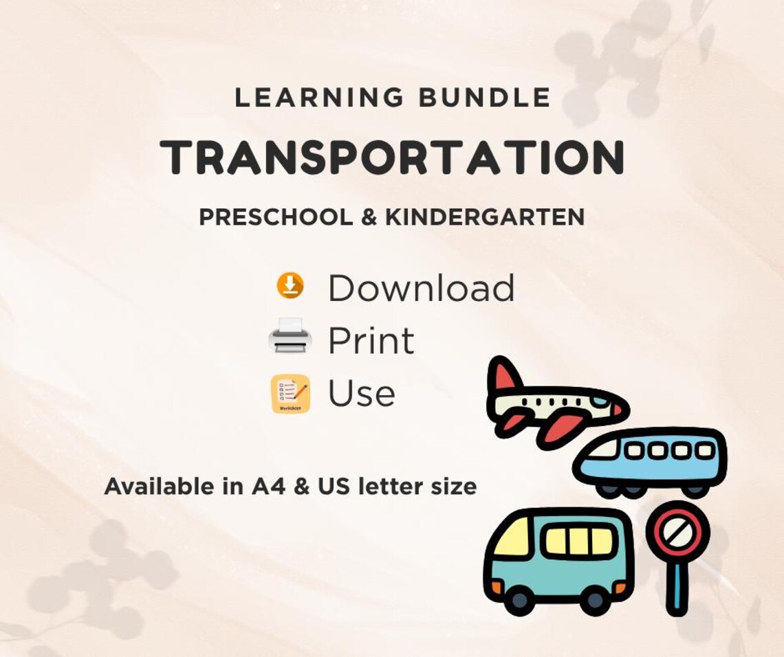 Transportation Bundle | Worksheets, Flashcards| Preschool & Toddler ...