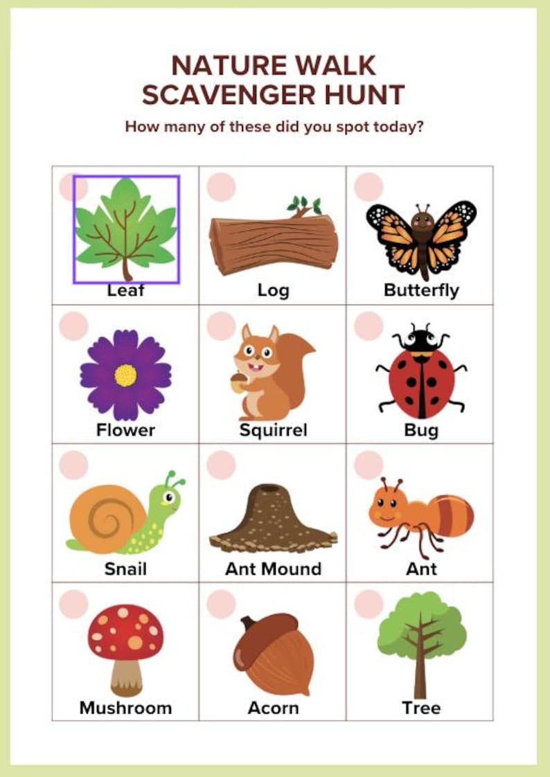 Kids Gardening Journal Printable | Nature Walk Scavenger Hunt | Plant ...