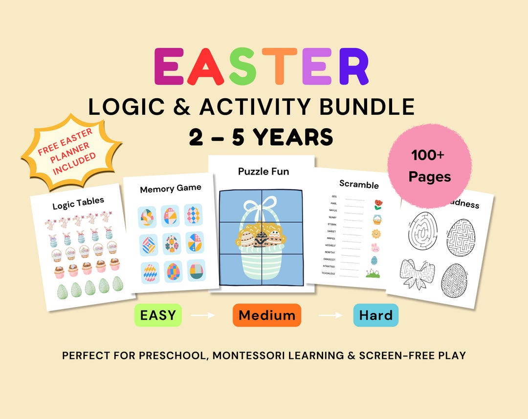 Easter Activity Bundle for Kids (ages 2–5) | 150+ Printable Worksheets ...