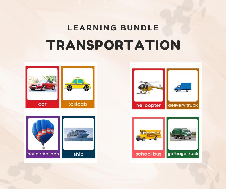 Transportation Bundle | Worksheets, Flashcards| Preschool & Toddler ...