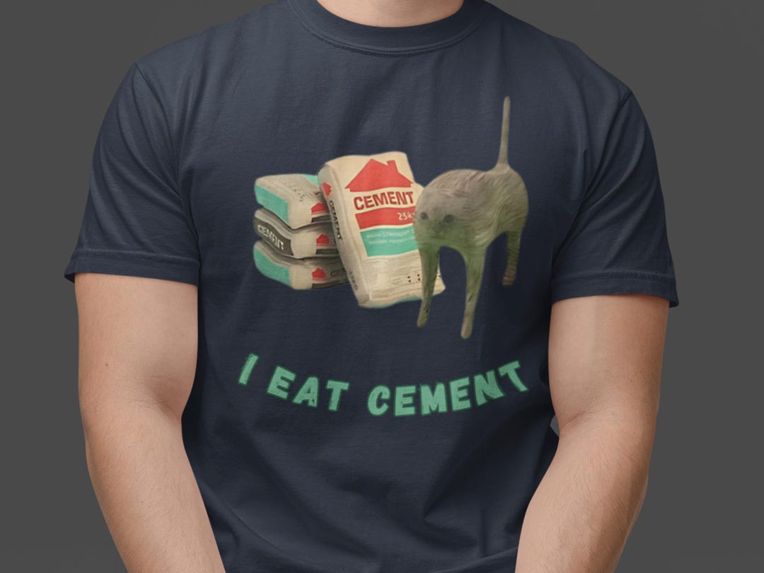 Camiseta "Eu como cimento, gato meme": Humor absurdo e bizarro - Etsy ...