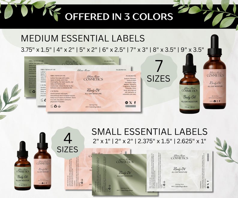 Editable Cosmetic Label Templates: Canva Skincare Branding Bundle - Etsy