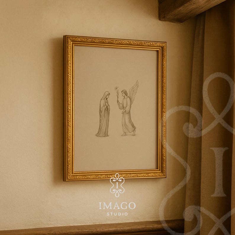 Gabriel and Mary Annunciation Image Catholic Art Print Home Decor ...