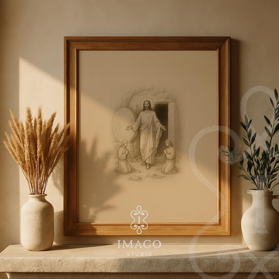 Resurrection of Jesus Christ Print Religious Art Easter Sunday Decor ...