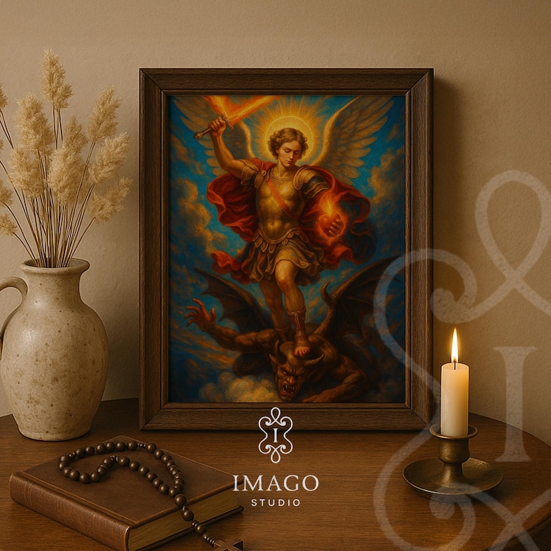 Saint Michael the Archangel Artwork Christian Art Print Guardian Angel ...