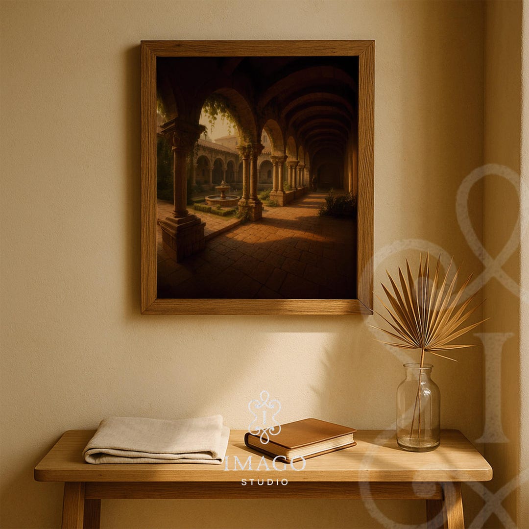 Monastery Courtyard Printable Christian Wall Art Digital Download ...