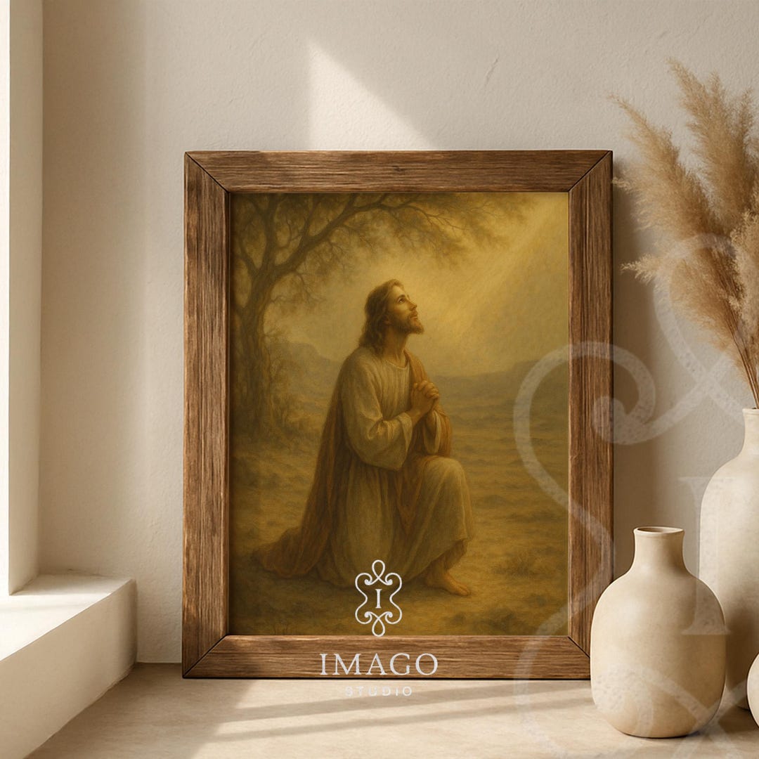 Garden of Gethsemane Jesus Prayer Image Christian Wall Art Decor Lent ...