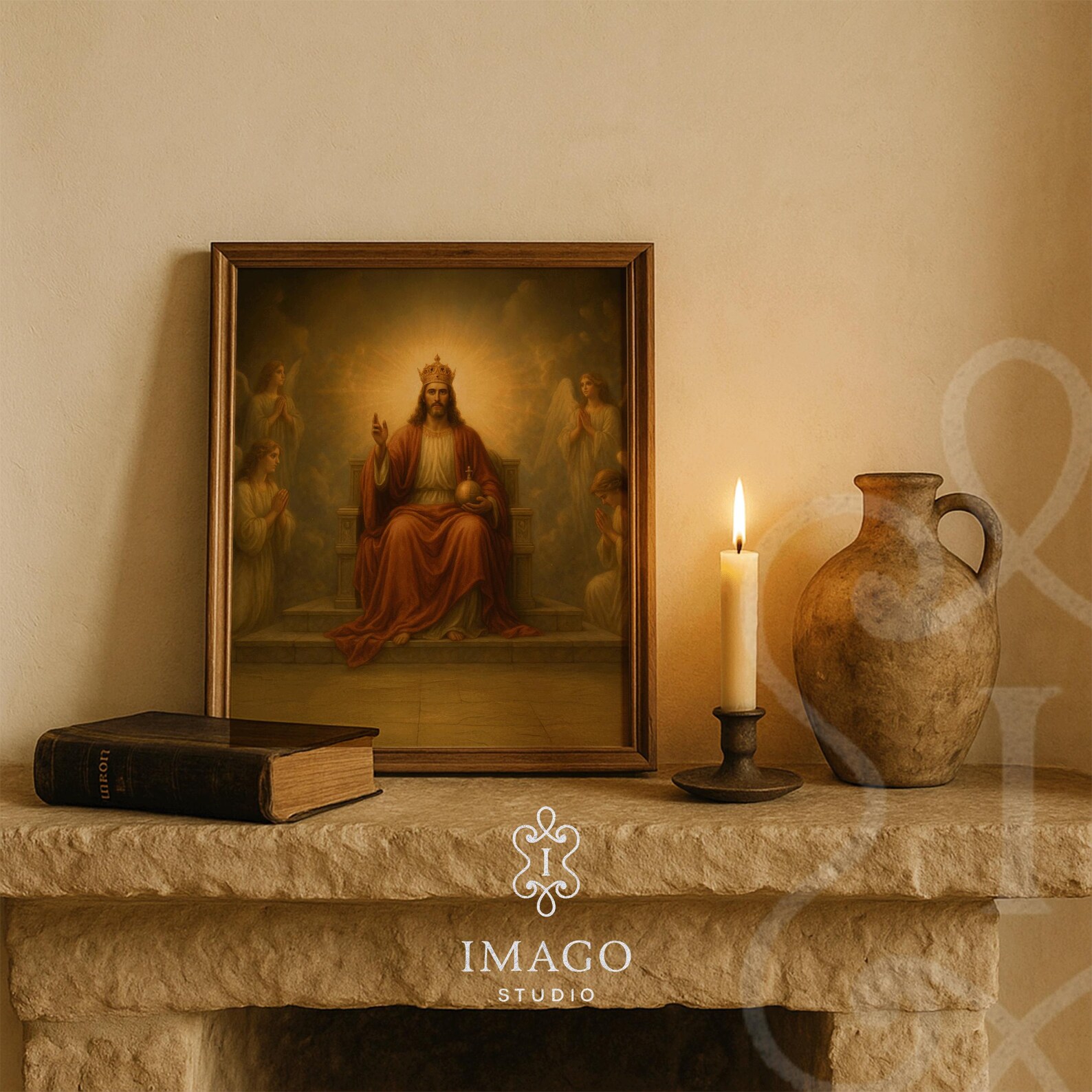 Printable Catholic Christ the King Wall Art Jesus Enthroned Religious ...