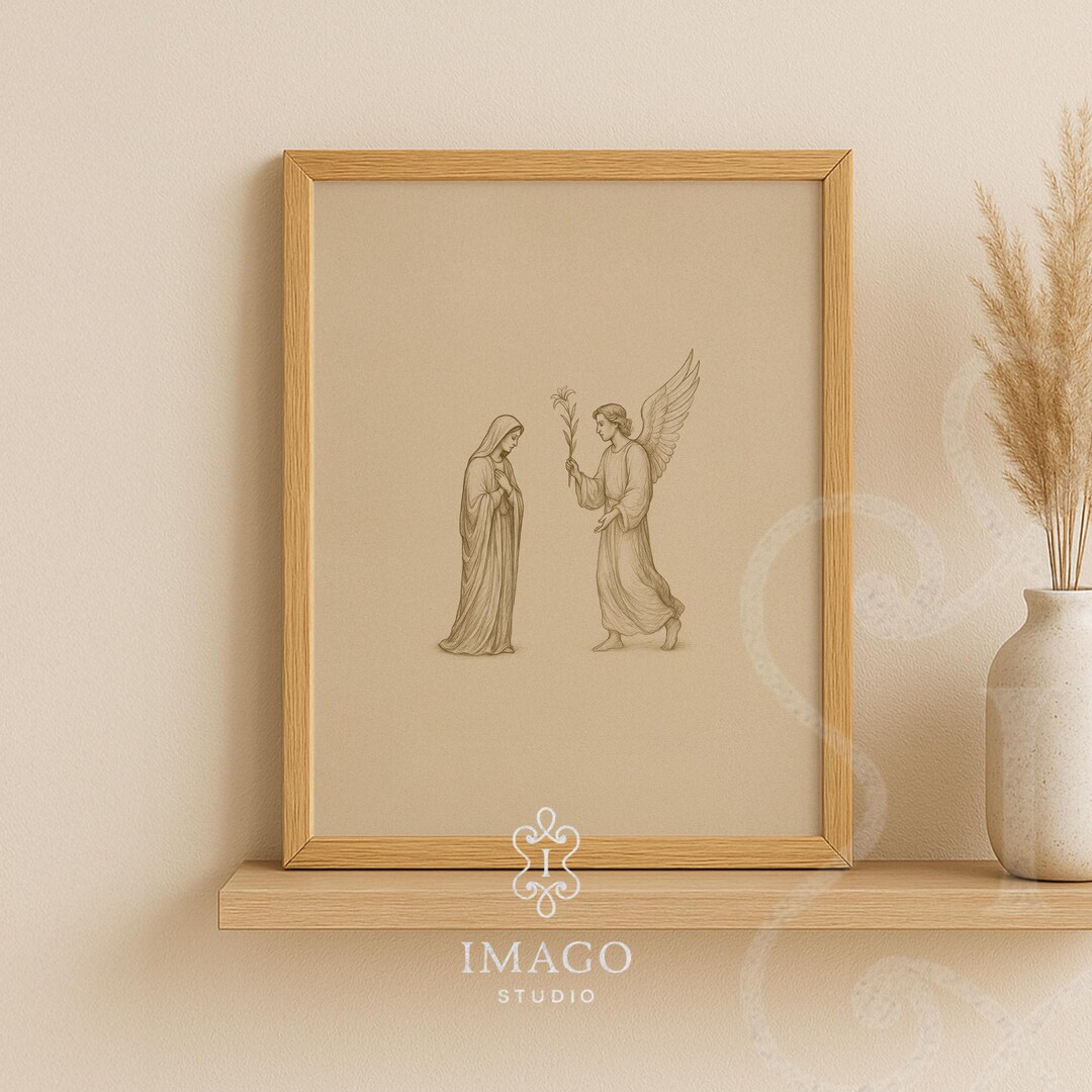 Gabriel and Mary Annunciation Image Catholic Art Print Home Decor ...
