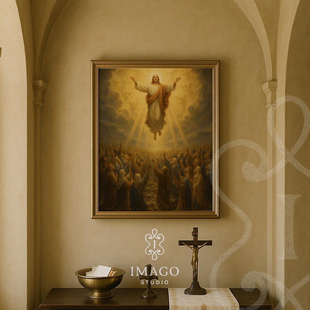 Easter Season Ascension Jesus Christ Art Print Christian Wall Decor ...