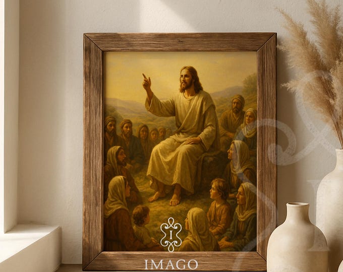 Sermon on the Mount Printable, Modern Christian Wall Art, Jesus Christ ...