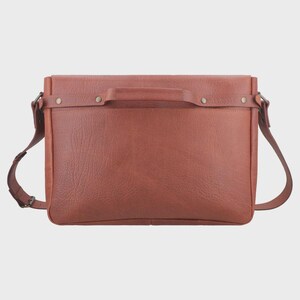 Rust Brown Leather Messenger Bag for Men & Women, Vintage Crossbody ...