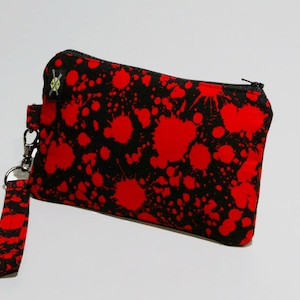 Blood Splatter Phone Wristlet, Punk Rock, Goth, Horror Fan, Zipper ...
