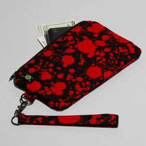 Blood Splatter Phone Wristlet, Punk Rock, Goth, Horror Fan, Zipper ...