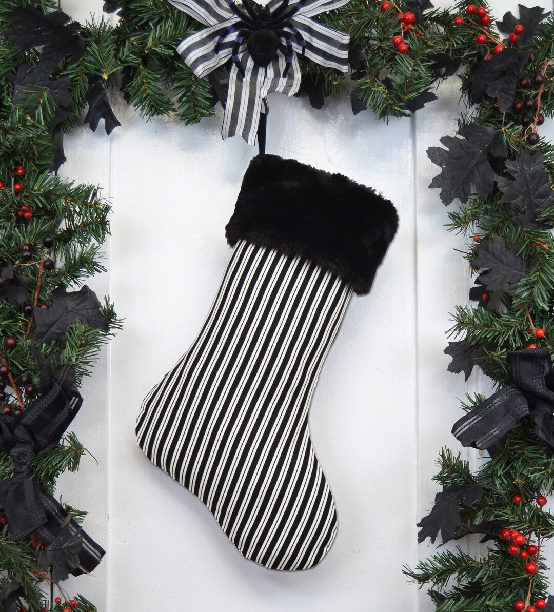 Black and White Stripe Christmas Stocking, Pirate Stripe, Ska Two Tone ...