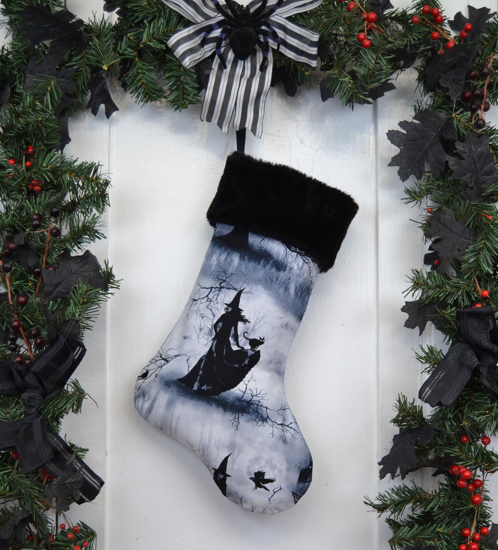 Witch Christmas Stocking Wicca Moon Goddess Witchcraft - Etsy