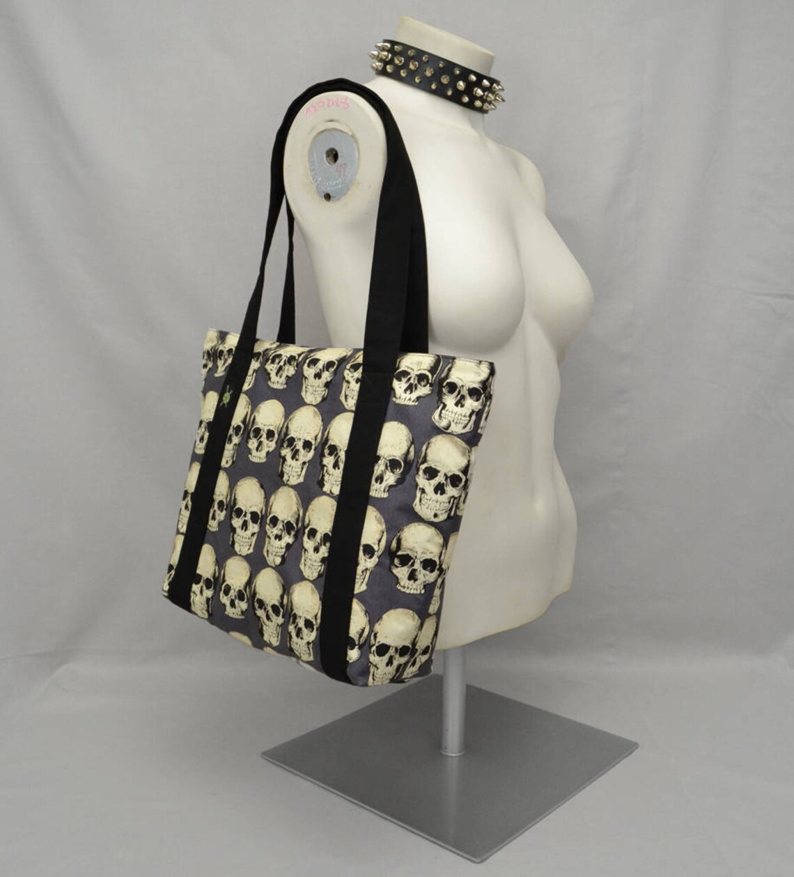 Realistic Skulls Zipper Tote Bag With Pockets Punk Rock - Etsy