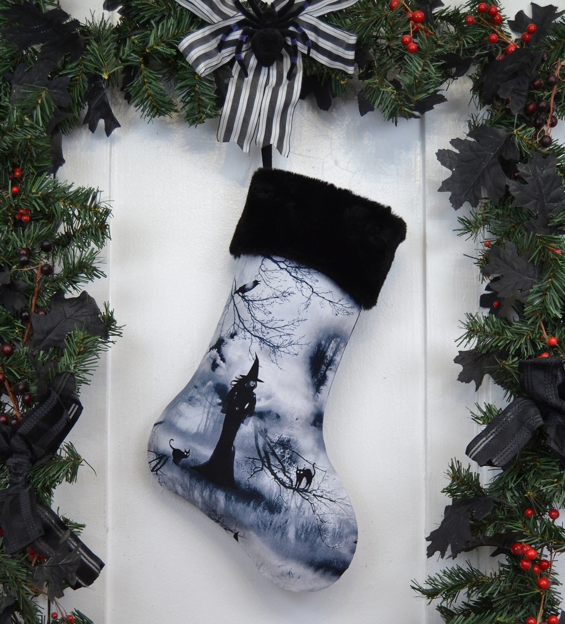 Witch Christmas Stocking Wicca Moon Goddess Witchcraft - Etsy