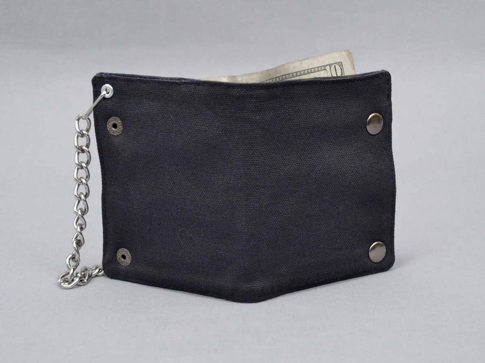 Vegan Chain Wallet Blood Splatter, Horror Wallet, Black Canvas, Goth ...