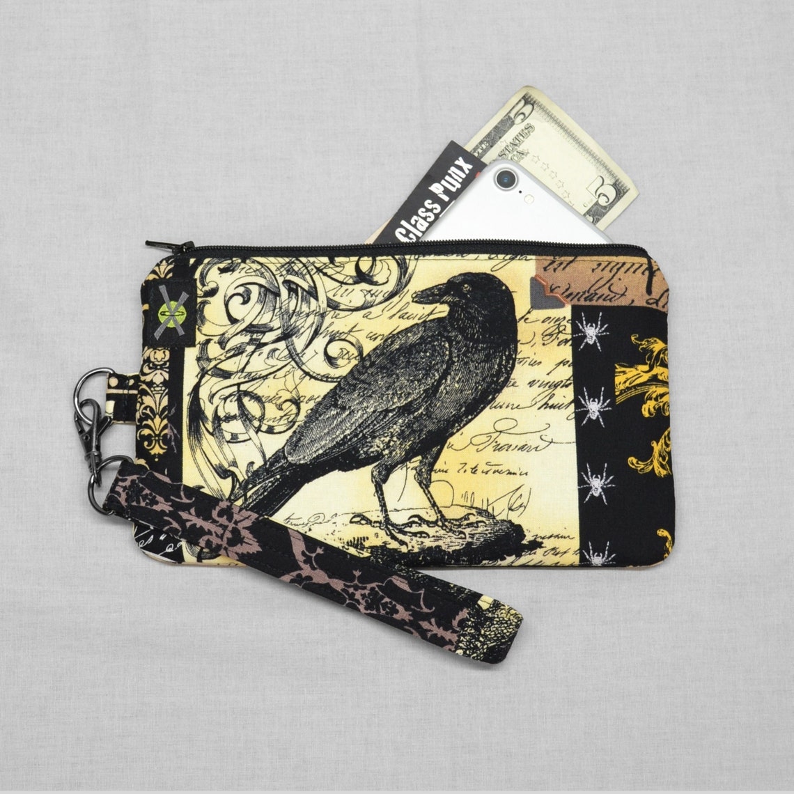 Gothic Antique Nevermore Raven Phone Purse Wristlet Zipper - Etsy