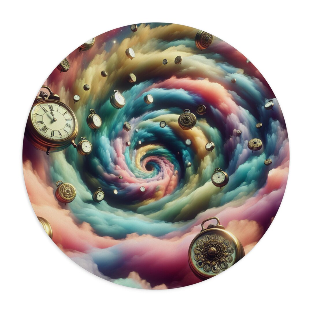 Whimsical Clock-inspired Mouse Pad, Colorful Desk Accessory, Computer ...