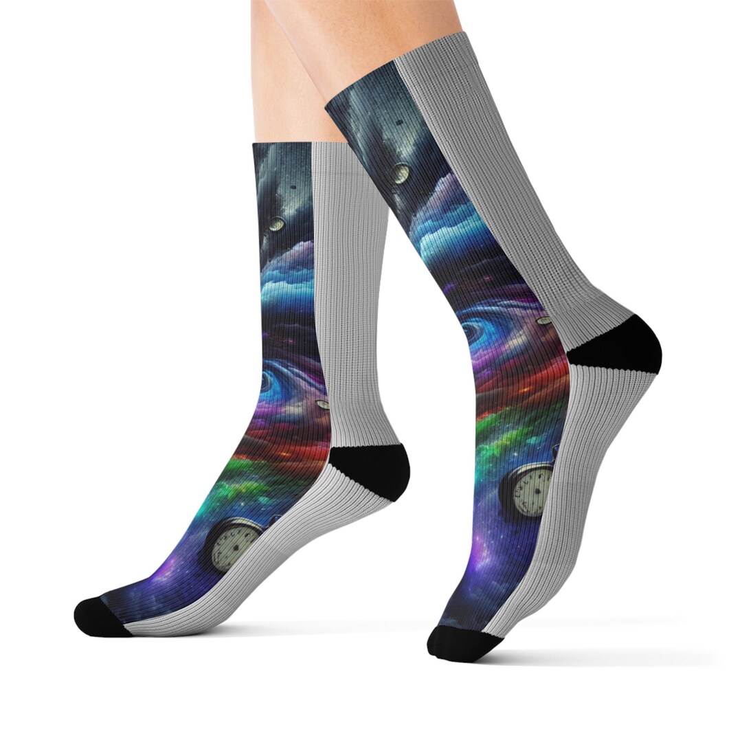 Galactic Adventure Sublimation Socks | Unique Cosmic Design, Galaxy ...