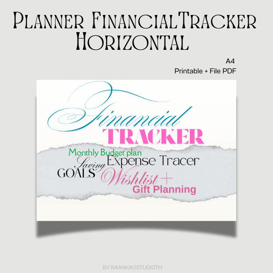 Planner Financial Tracker Horizontal Version / Pdf File / Q4 - Etsy