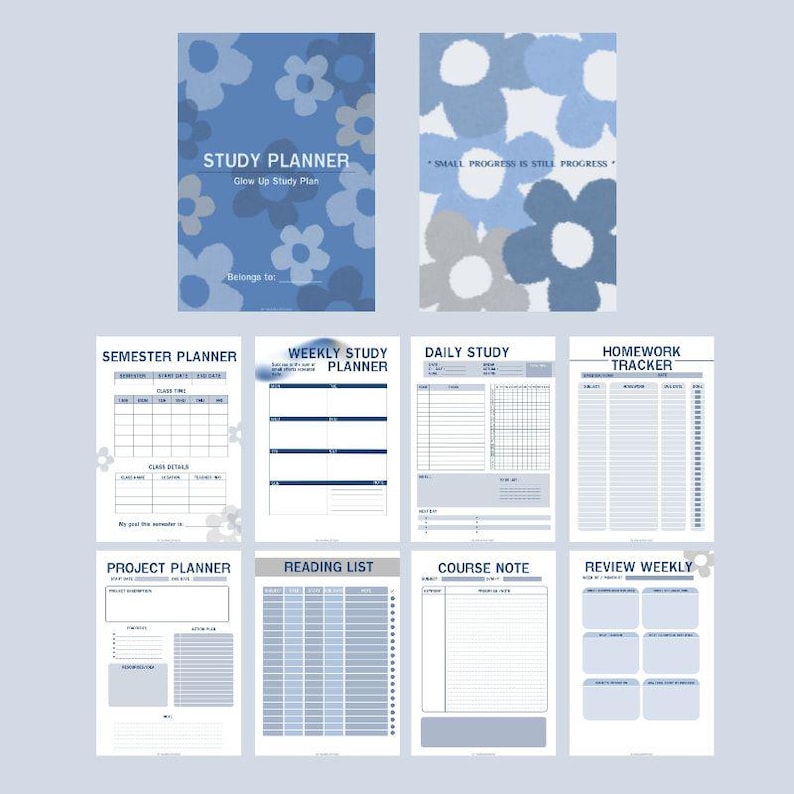 Study Planner Glow up Study Plan - Etsy
