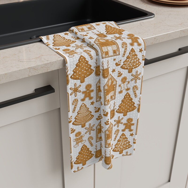 Gingerbread Kitchen Towel - Etsy