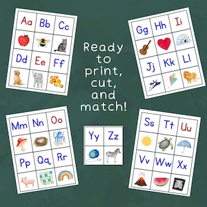 Alphabet Matching Cards, Digital Download - Etsy
