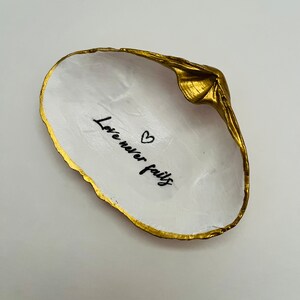 Decoupage Clam Shell With Scripture, Love Never Fails, 1 Corinthians 13 ...