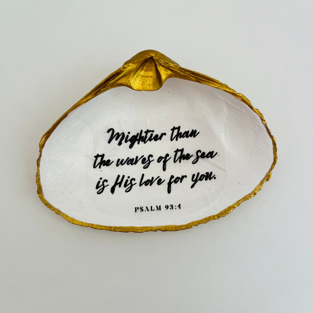 Decoupage Clam Shell With Scripture Psalm 93:4 Mightier Than - Etsy