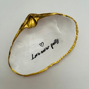 Decoupage Clam Shell With Scripture, Love Never Fails, 1 Corinthians 13 ...
