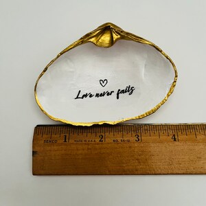 Decoupage Clam Shell With Scripture, Love Never Fails, 1 Corinthians 13 ...