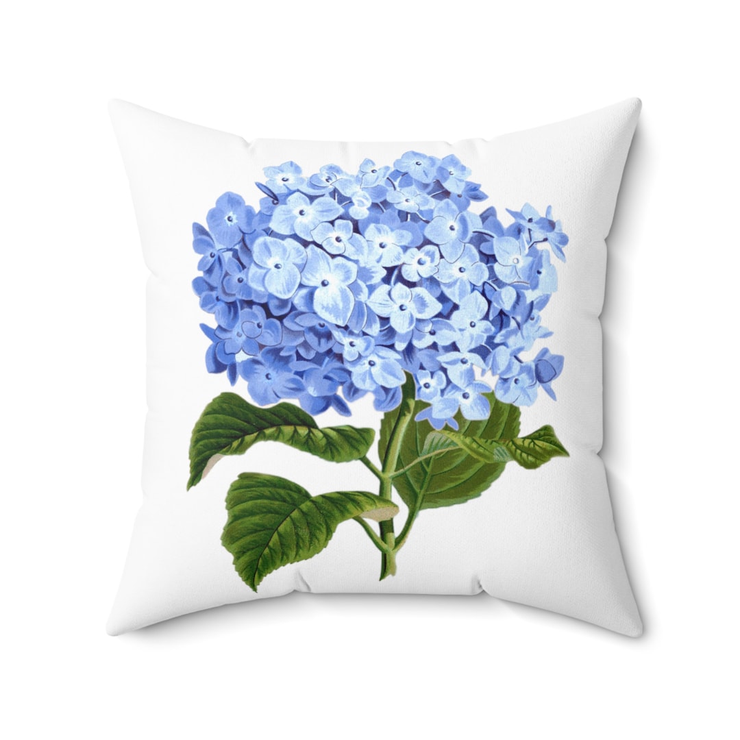 Hydrangea Pillow, Blue Hydrangea Pillow, Hydrangea Accent Pillow ...