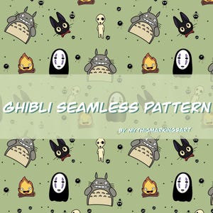 Studio Ghibli Inspired Seamless Pattern | Whimsical Ghibli Digital ...
