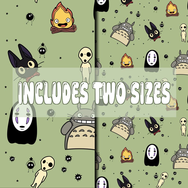 Studio Ghibli Inspired Seamless Pattern | Whimsical Ghibli Digital ...