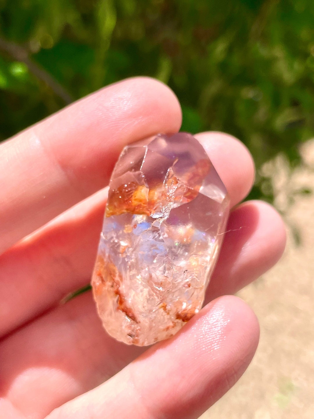 Pink Lithium Quartz Gem Rainbow Golden Healer Brazil Saturated Natural ...