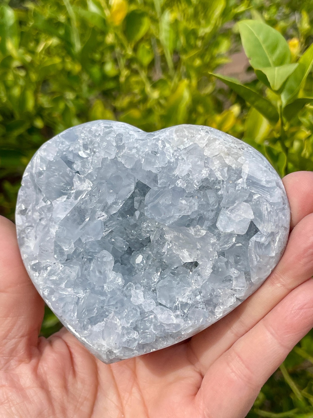 Celestite Heart Geode Sky Blue Madagascar Crystals, Rare Quality - Etsy