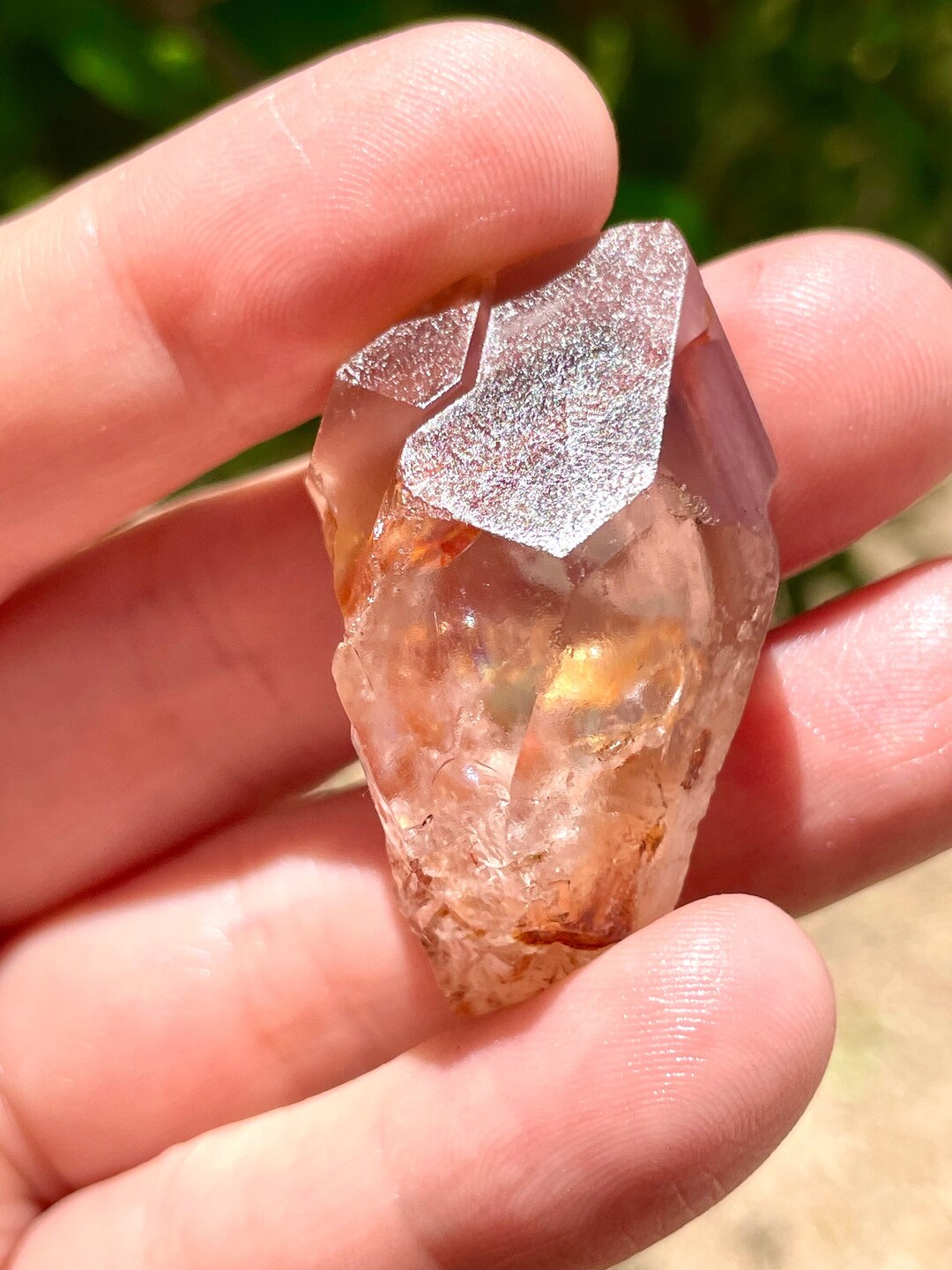 Pink Lithium Quartz Gem Rainbow Golden Healer Brazil Saturated Natural ...
